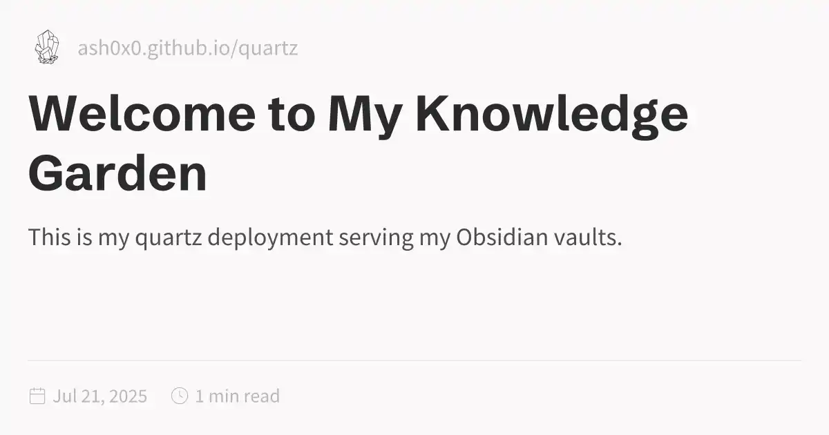 Welcome to My Knowledge Garden